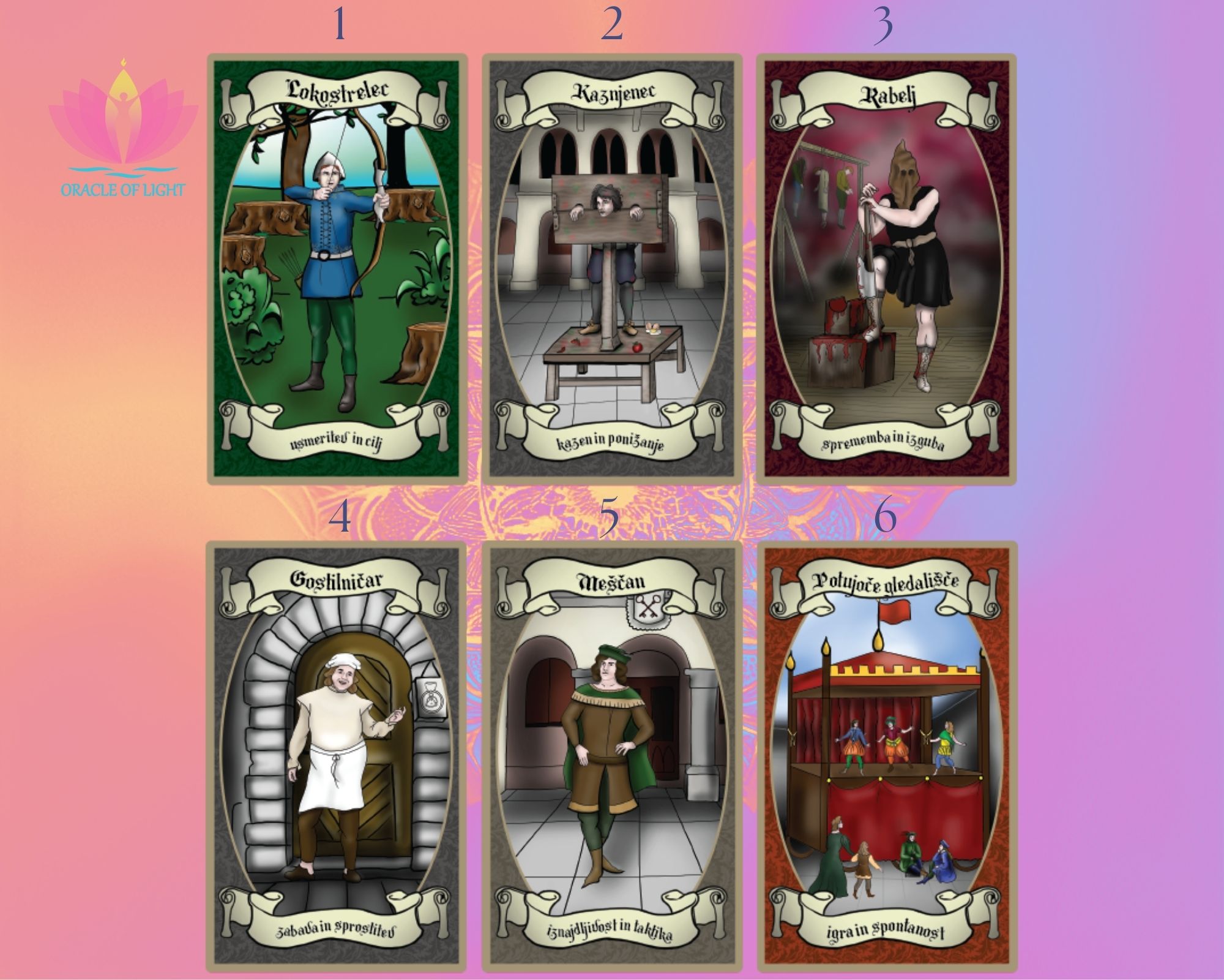 Orakeljske karte Rozeta - izberi karto marec - Oracle Of Light
